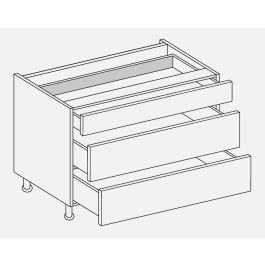 800MM 3 DRAWER BASE LUCENTE GLOSS CASHMERE - TKC