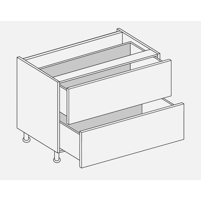 900MM 2 DRAWER BASE CARTMEL WHITE - TKC