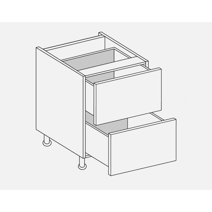 500MM 2 DRAWER BASE CARTMEL DUST GREY - TKC